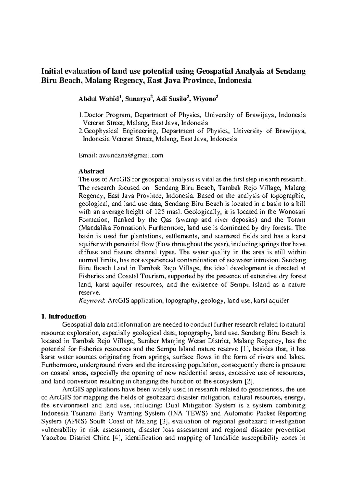 Untitle Article - 69449627 - Initial evaluation of land use potential ...