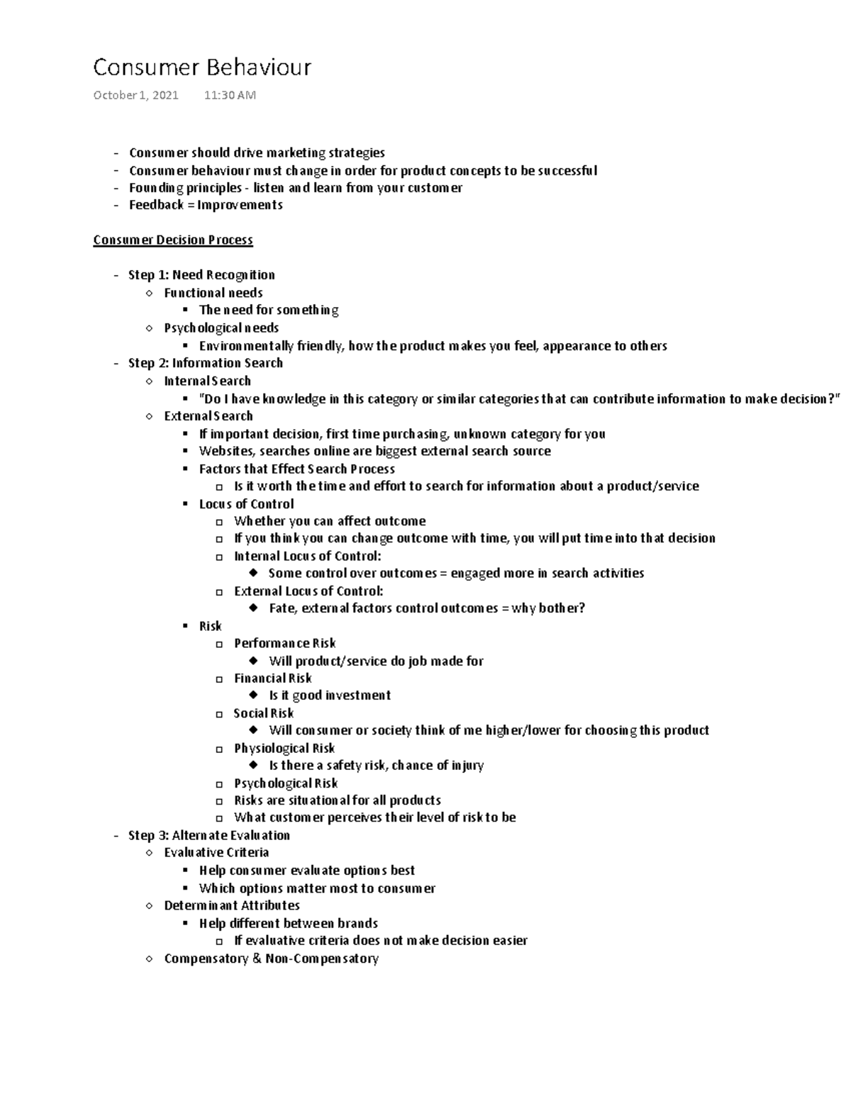 Chapter 4 Lecture Notes - Consumer Behaviour - ŽŶƐƵŵĞƌ ƐŚŽƵůĚ ĚƌŝǀĞ ...