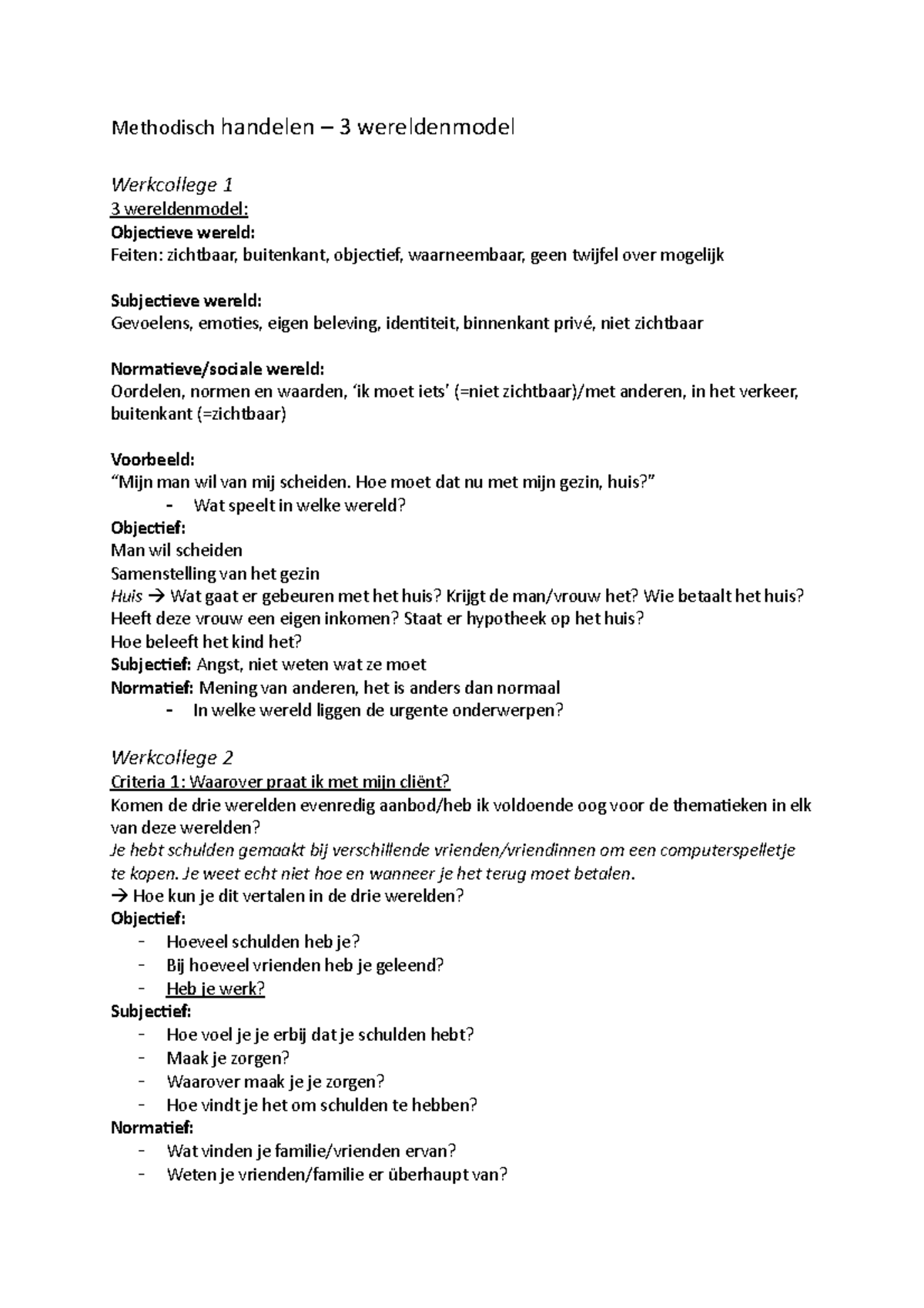 Methodisch handelen 3 Wereldenmodel - Methodisch handelen – 3 ...