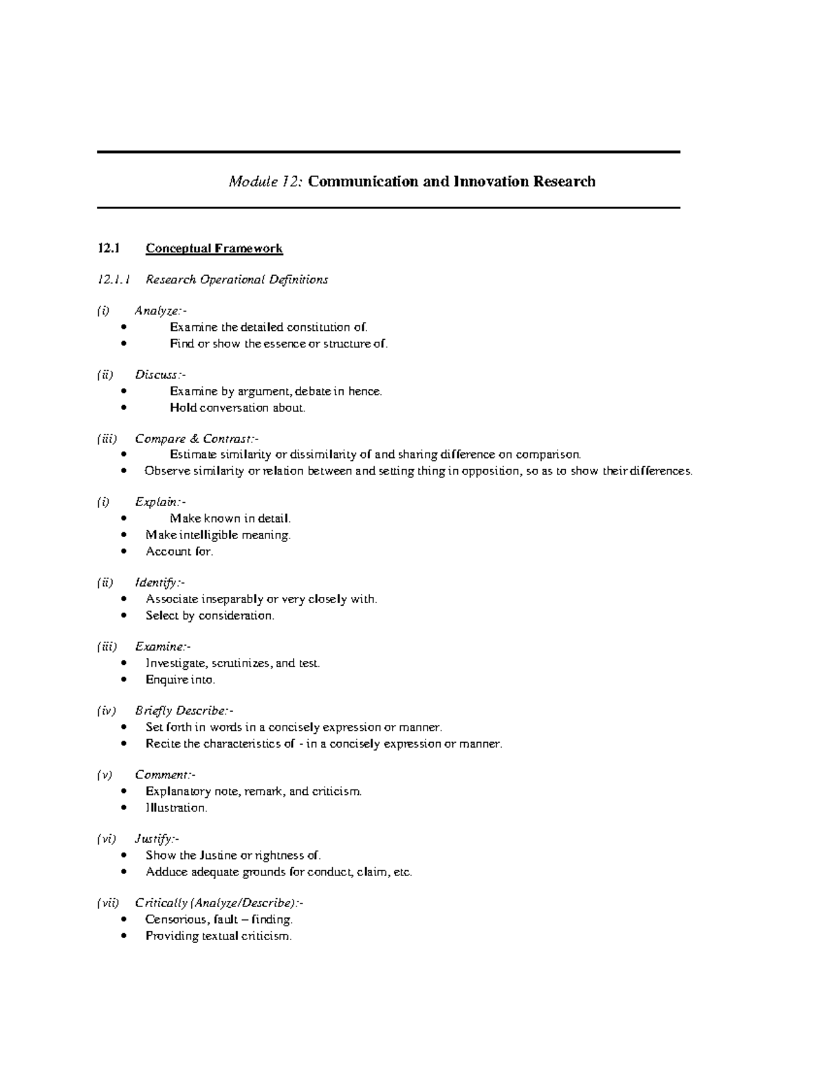 Module 12 Communication and Innovation Research - Module 12 ...