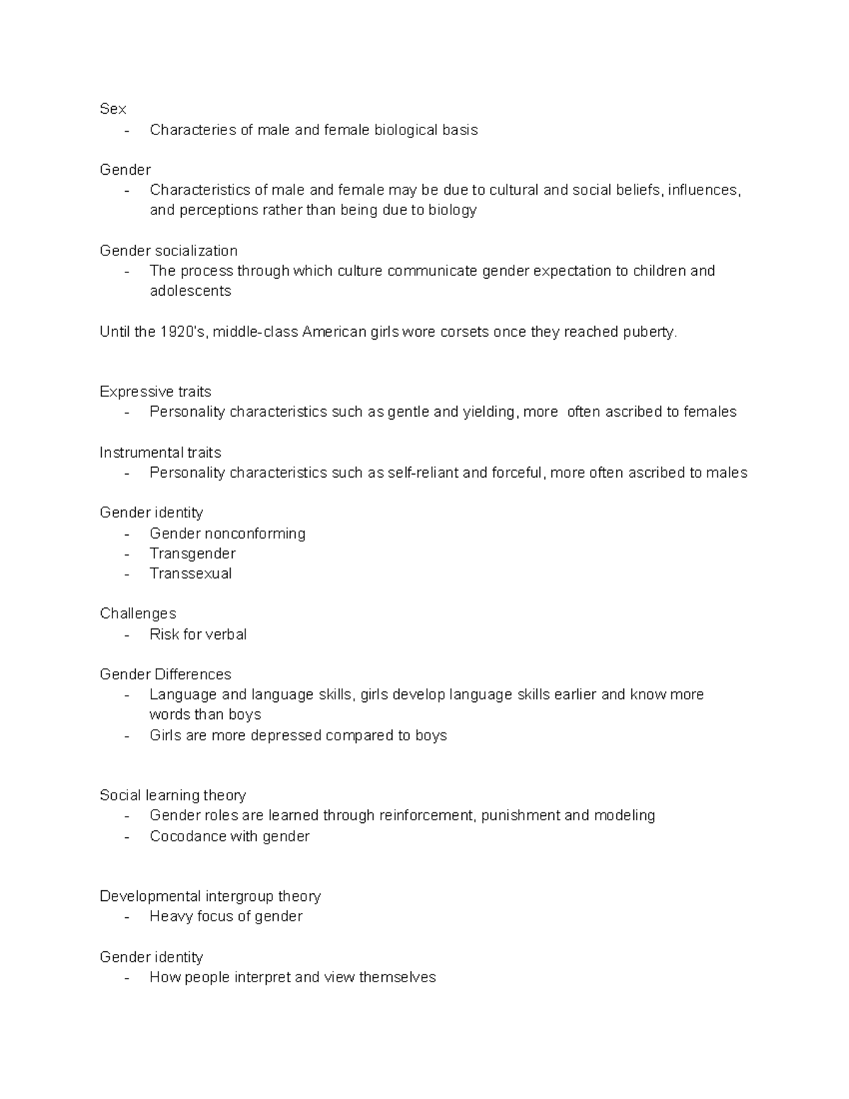 Gender - Sex - Characteries of male and female biological basis Gender ...