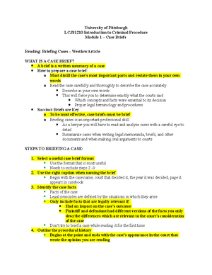 Module 1B - Chapter 1 Introduction to Criminal Procedure - University ...