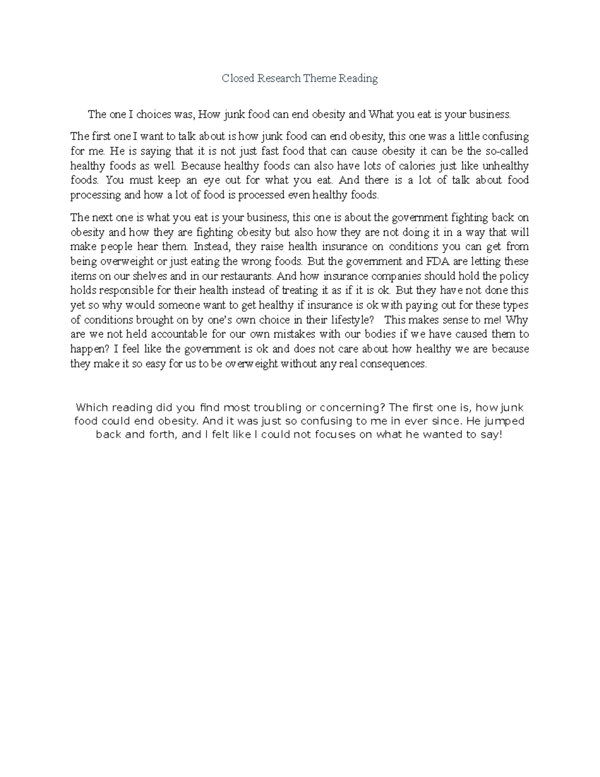 Closed Research Theme Reading - The first one I want to talk about is ...