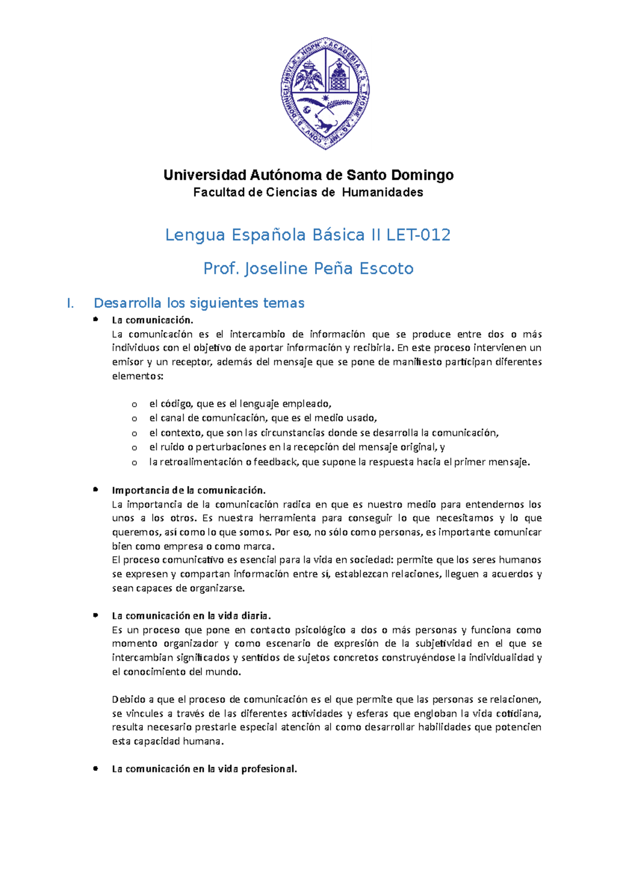 Práctica Letras II - practica 2 - Universidad Autónoma de Santo Domingo ...