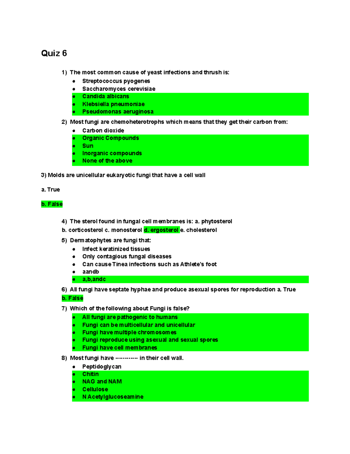 Quiz 6-246 - Study material - Quiz 6 The most common cause of yeast ...