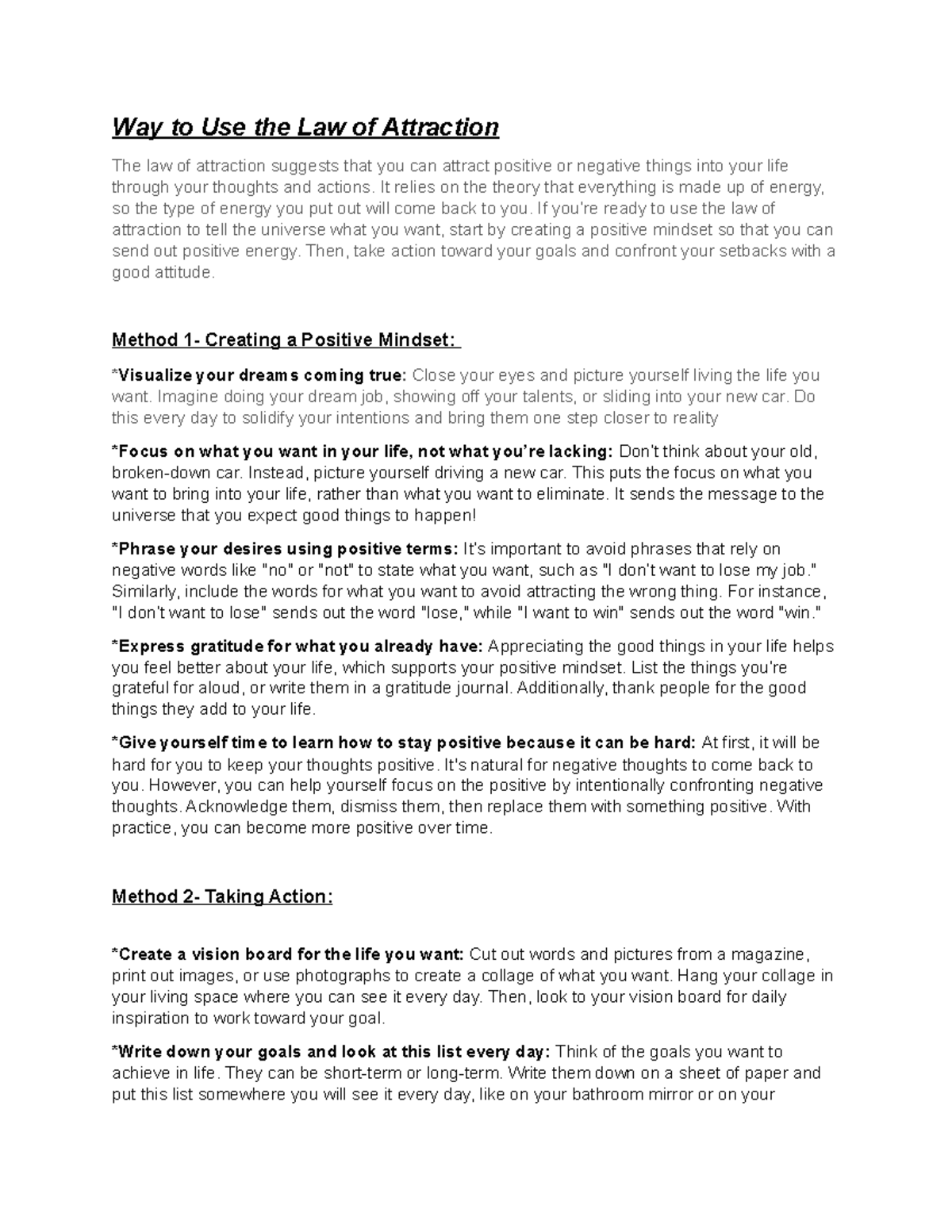 Way to Use the Law of Attraction Tumpa - Way to Use the Law of ...