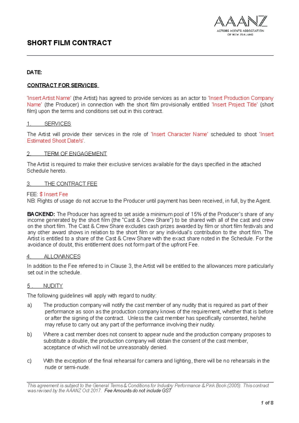 Short-Film-Contract - Short-Film-Contract.docx - DATE: CONTRACT FOR ...