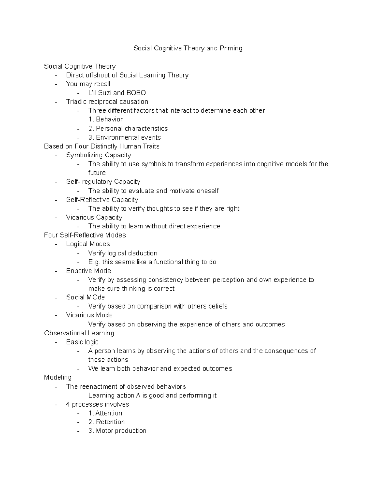 Social Cognitive Theory and Priming - Behavior - 2. Personal ...