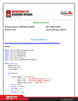 CC Worksheet 2 - data structures and algorithms - COMPUTER SCIENCE & ENGINEERING Experiment-1 ...