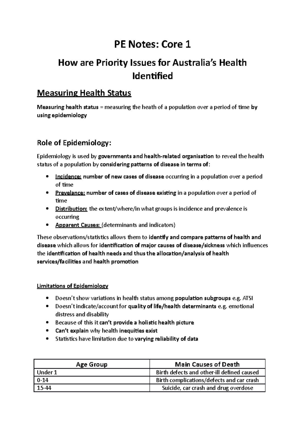 PE Notes - this is a very effective resource, in order to improve the ...