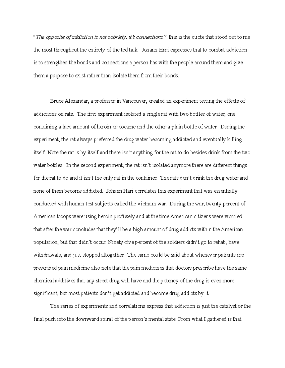 Chapter 11 - “The opposite of addiction is not sobriety, it’s ...