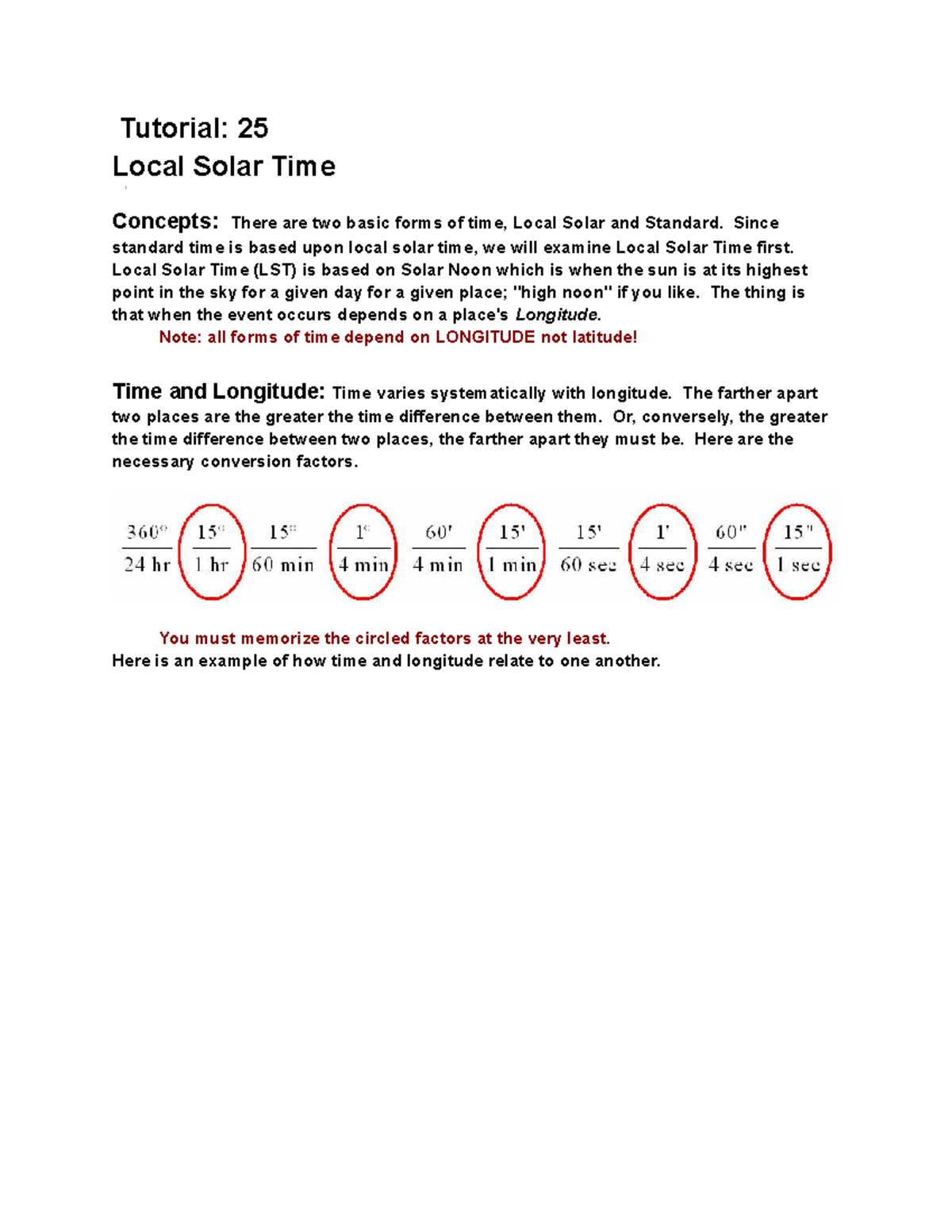 Tutorial 25 - Dr. Courtney - Tutorial: 25 Local Solar Time Concepts ...