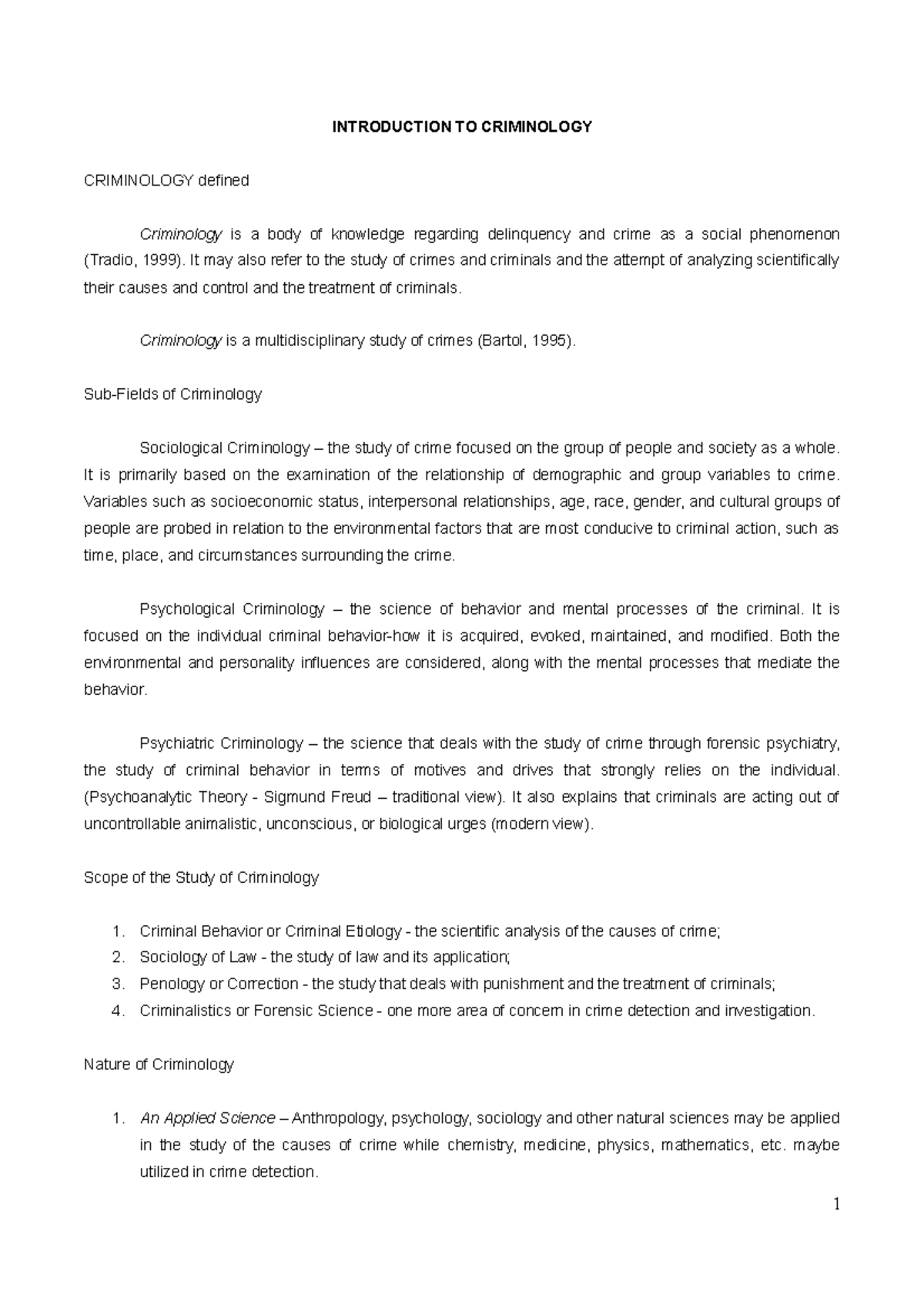 Crim-soc-compilation - INTRODUCTION TO CRIMINOLOGY CRIMINOLOGY defined ...