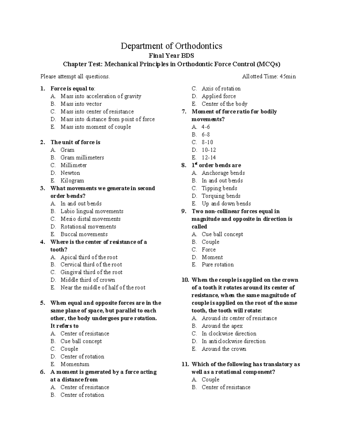 Pdfcoffee - best notes - Department of Orthodontics Final Year BDS ...