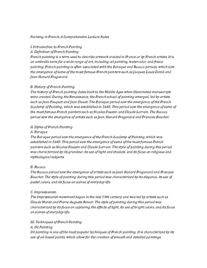 Painting Study Notes - Introduction The Art of Painting: A ...