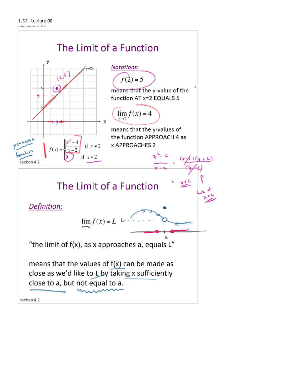 1LS3 - Lecture 08 - F23 - Math 1Ls3 - 1LS3 - Lecture Friday, September ...