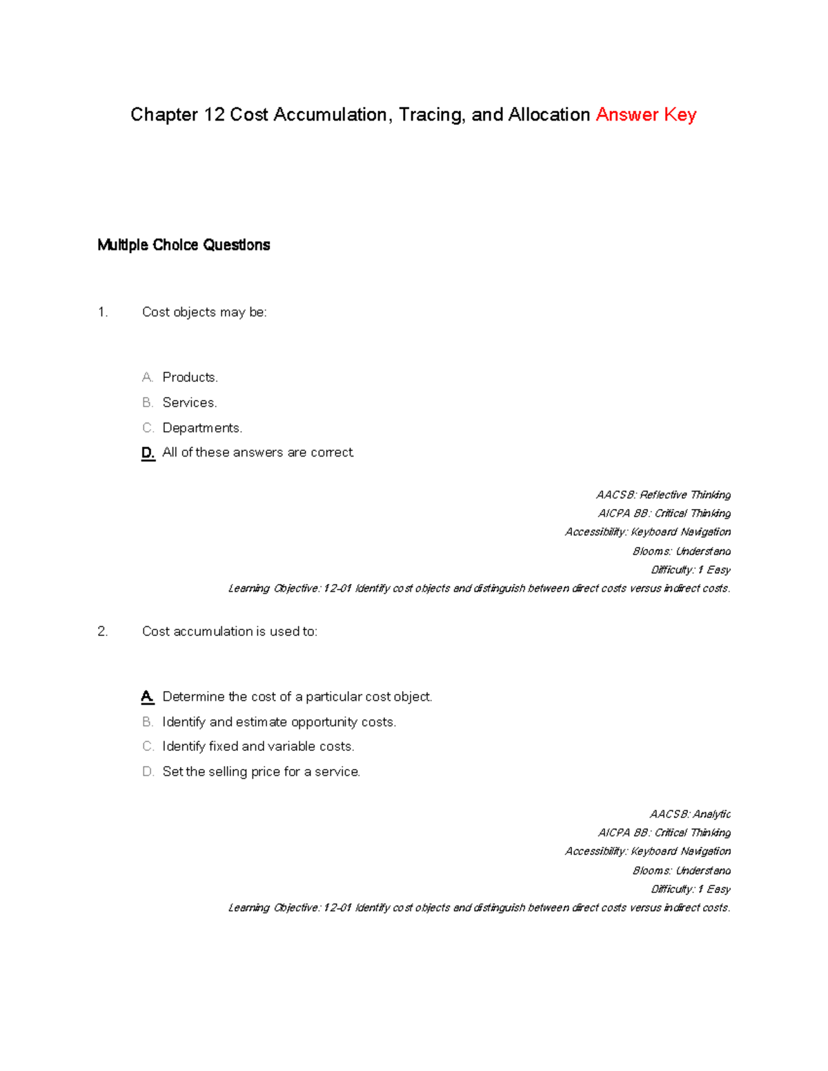 Ch13 intro to accounting test exam - HLS 2133 - Harvard - Studocu