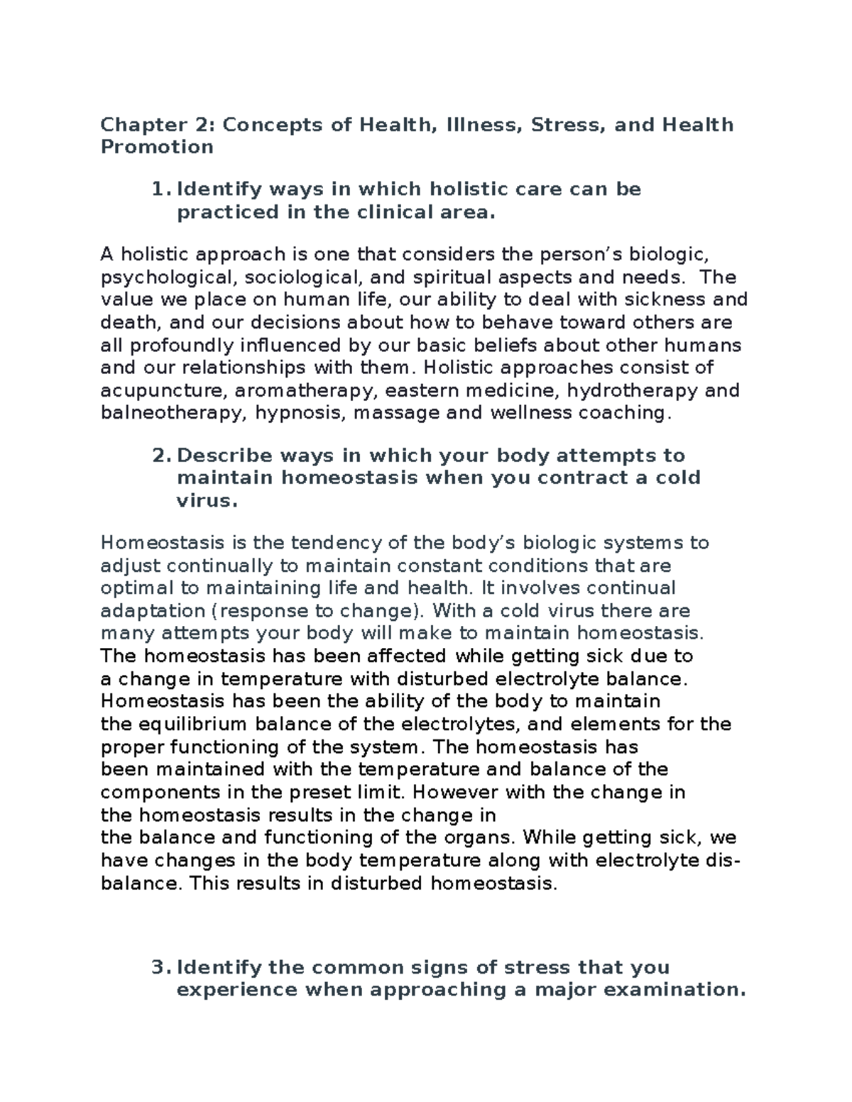 Ch2 homework - ssffdfdf - Chapter 2: Concepts of Health, Illness ...