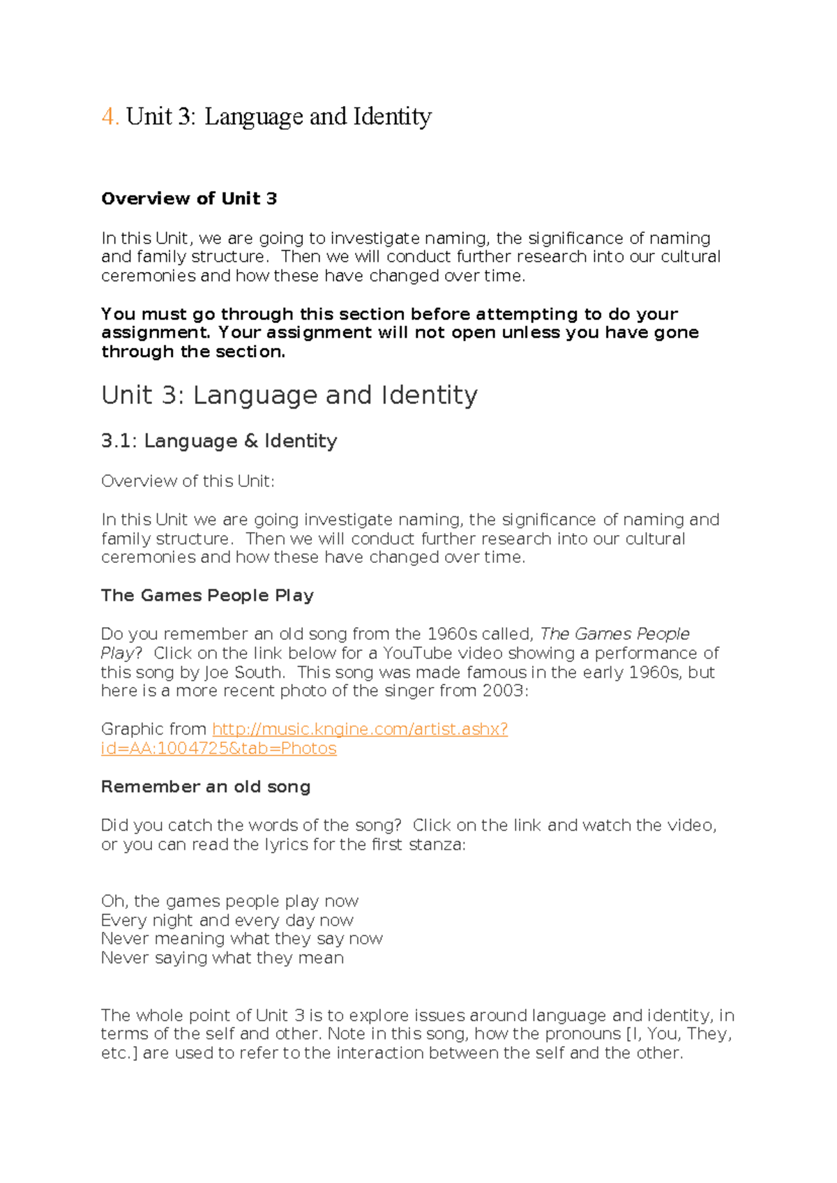 ALF UNIT 3 Notes - 4. Unit 3: Language and Identity Overview of Unit 3 ...