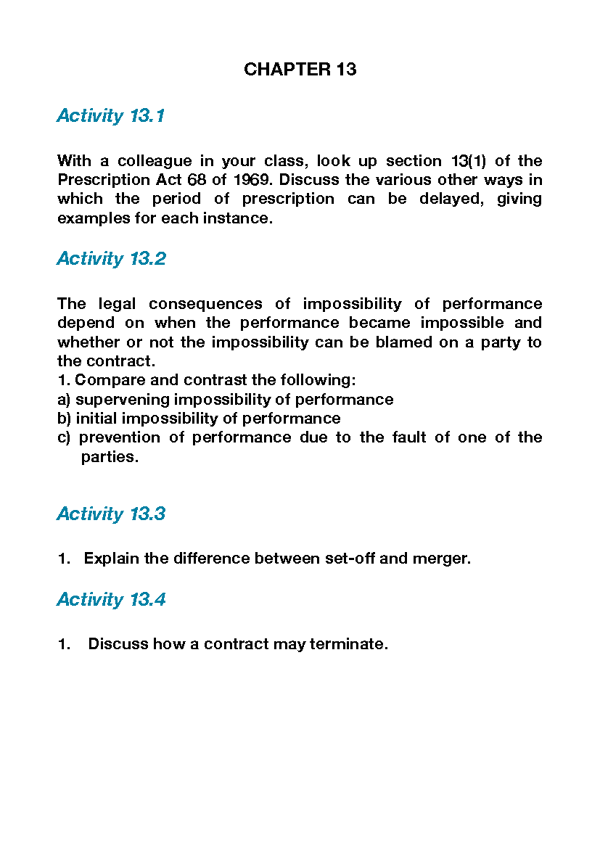 Chapter 13 - l.notes - CHAPTER 13 Activity 13. With a colleague in your ...