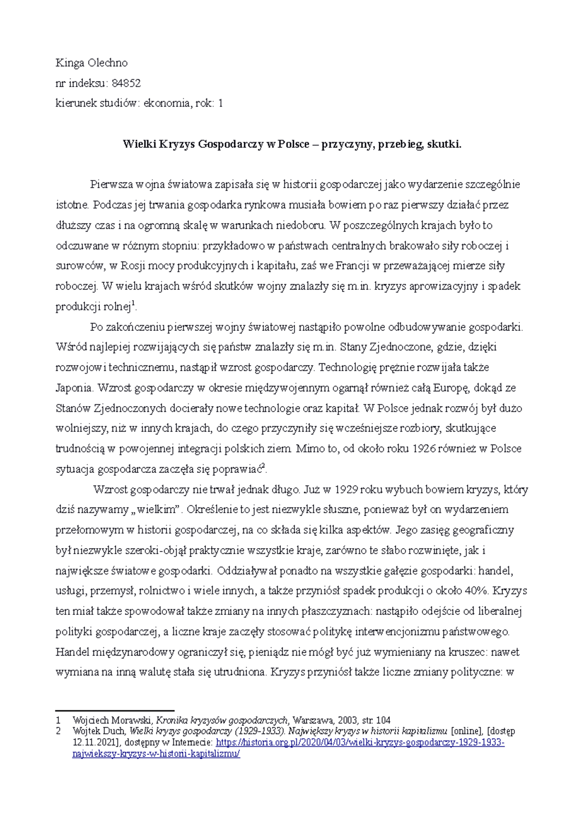 Wielki kryzys gospodarczy w Polsce - Pierwsza wojna światowa zapisała się w historii ...