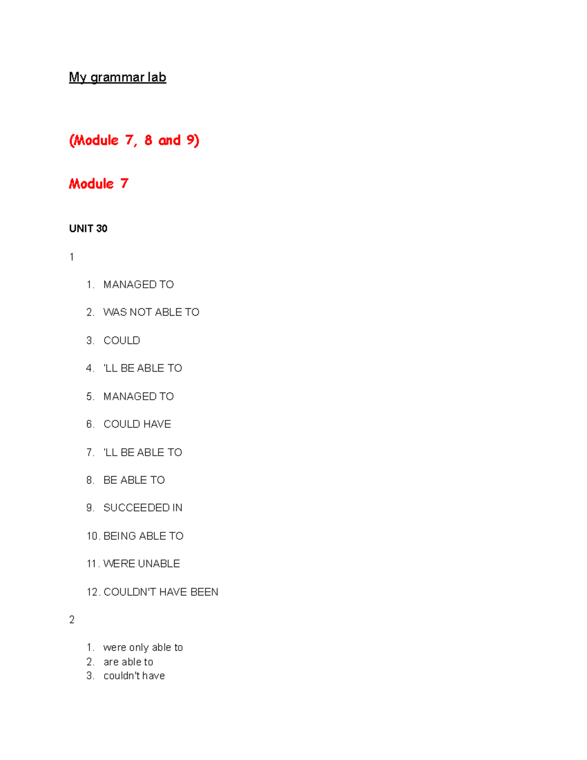 My grammar lab modulos 7,8 and 9 - My grammar lab (Module 7, 8 and 9 ...