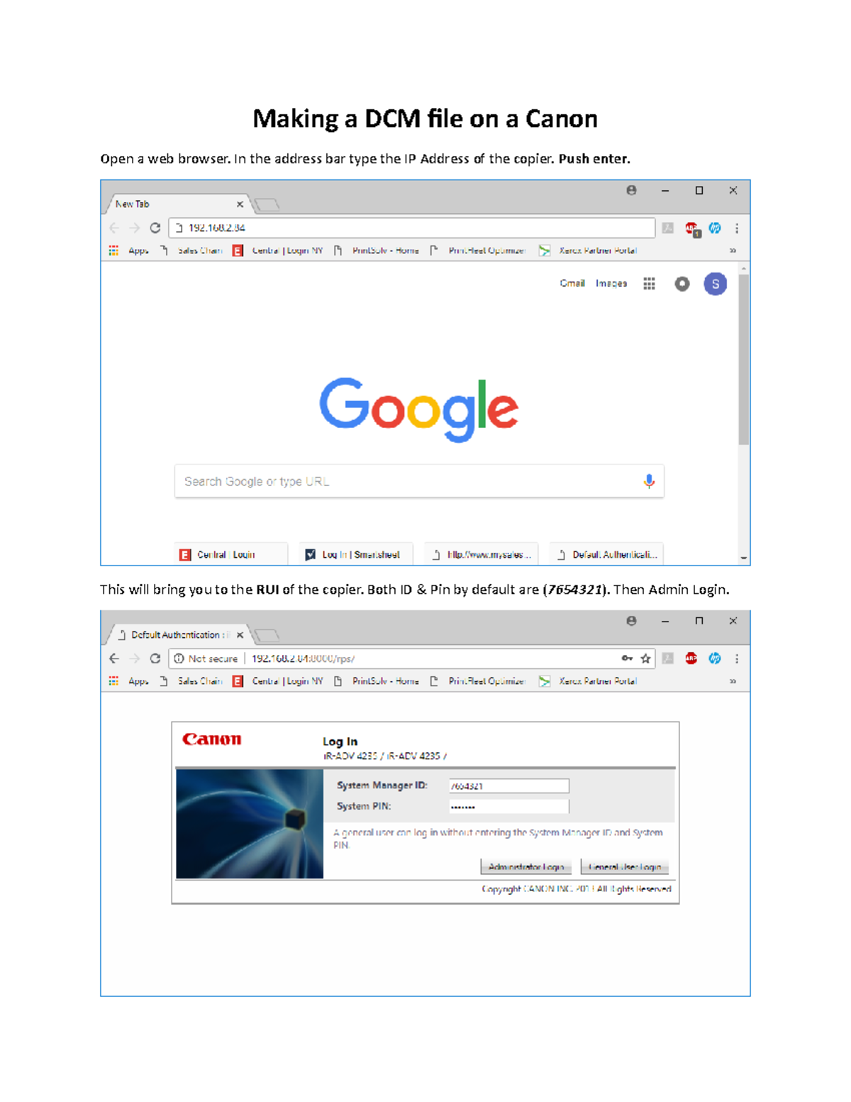 Getting a DCM file - TEst - Making a DCM file on a Canon Open a web ...