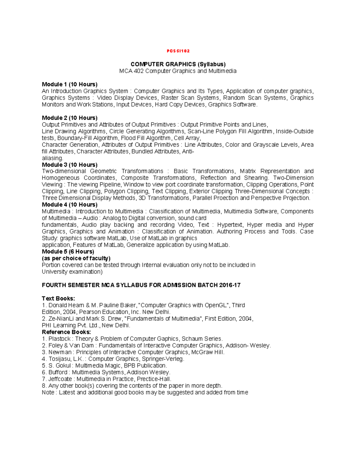 Computer Graphics - Module 2 (10 Hours) Output Primitives and ...