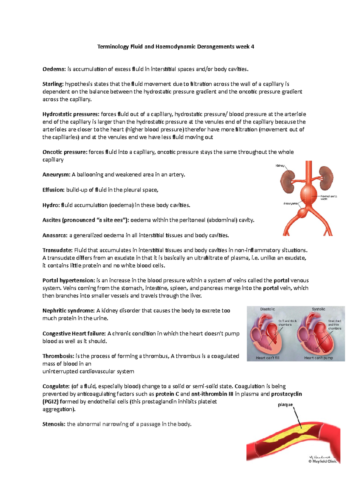 Congestive Heart failure - Terminology Fluid and Haemodynamic ...