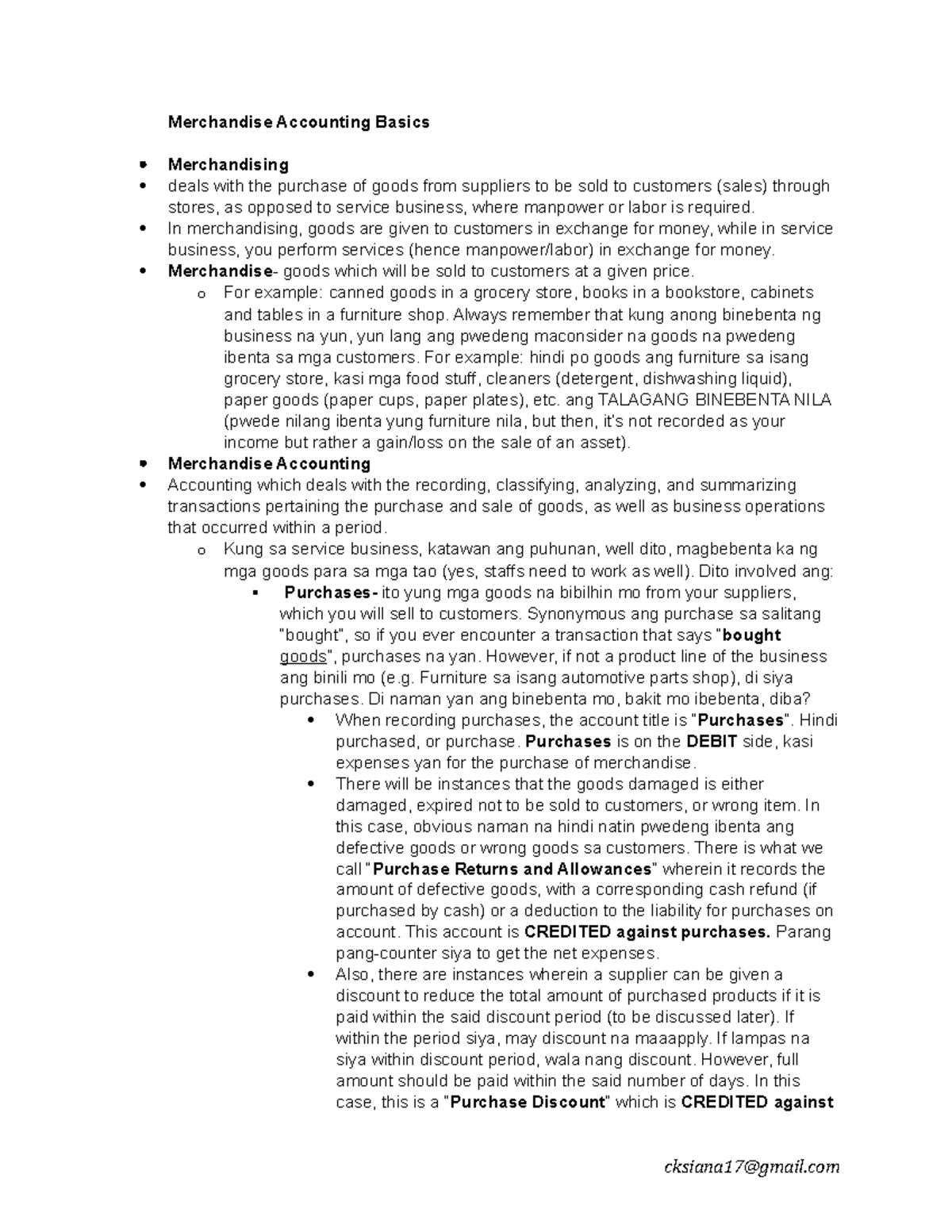 Cksian-Merchandising - Merchandise Accounting Basics Merchandising ...