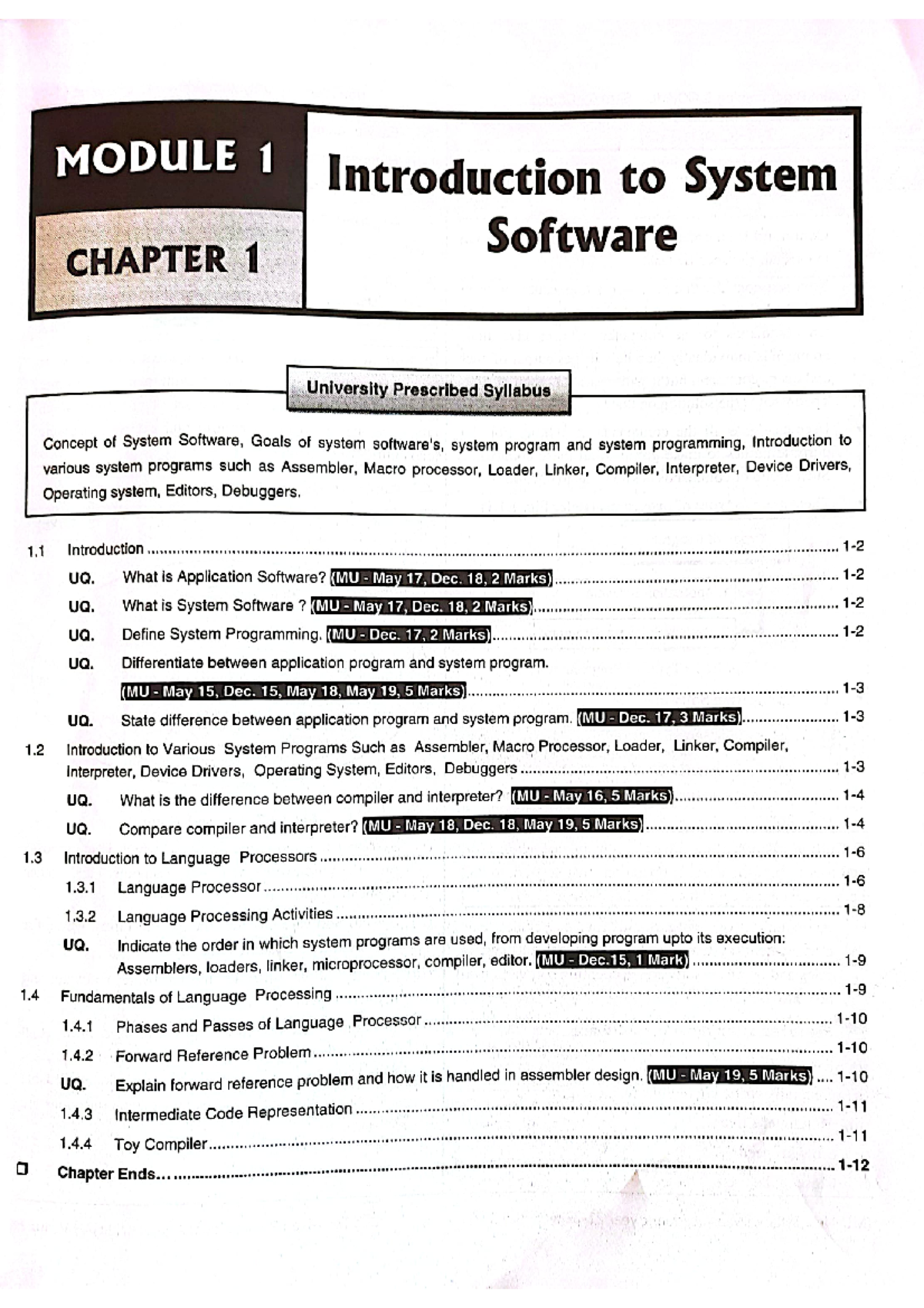 SPCC Module 1 - Helpful - MODULE 1 Introduction to System Software CHAPTER 1 University ...