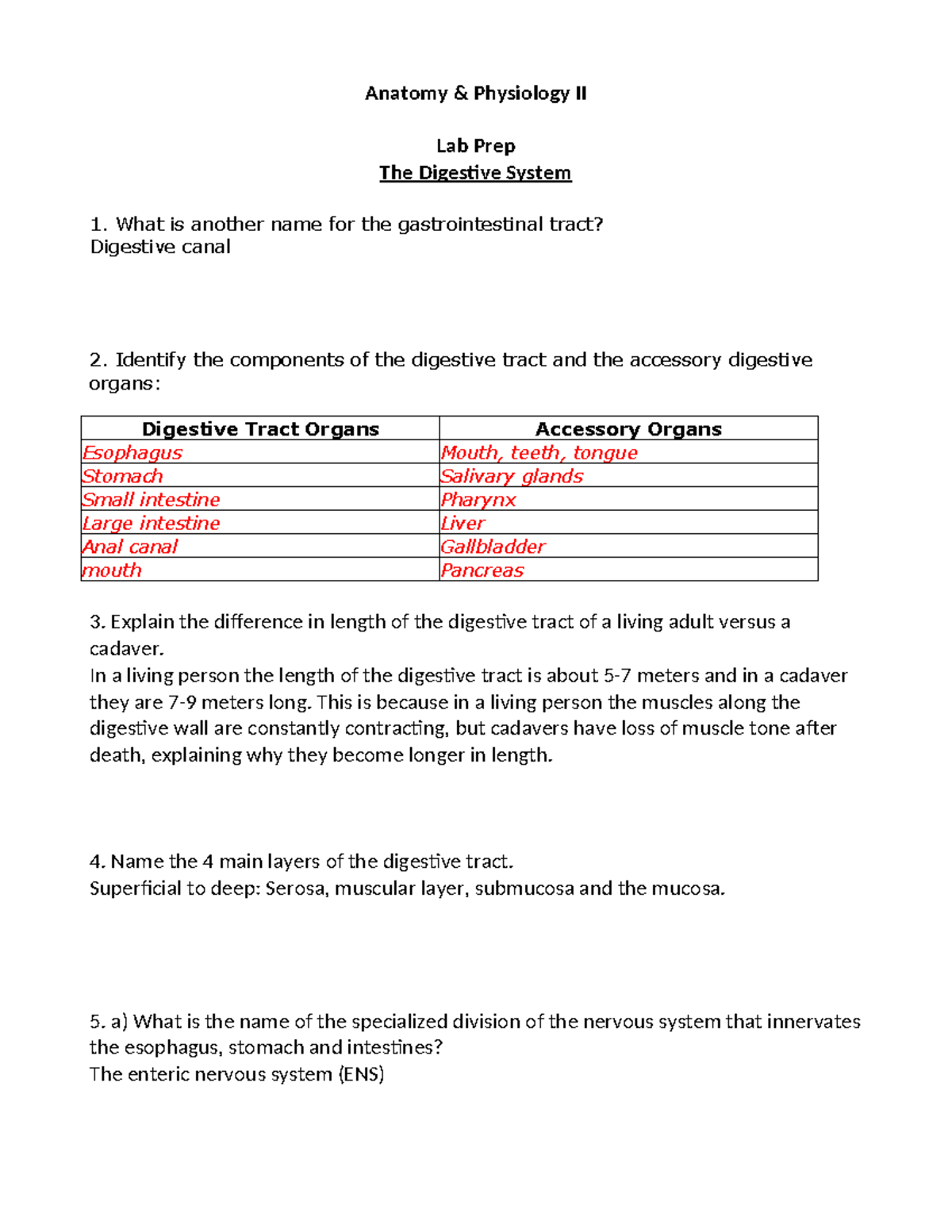 SCIE 158 - Lab Prep-GI Part A - Anatomy & Physiology II Lab Prep The ...