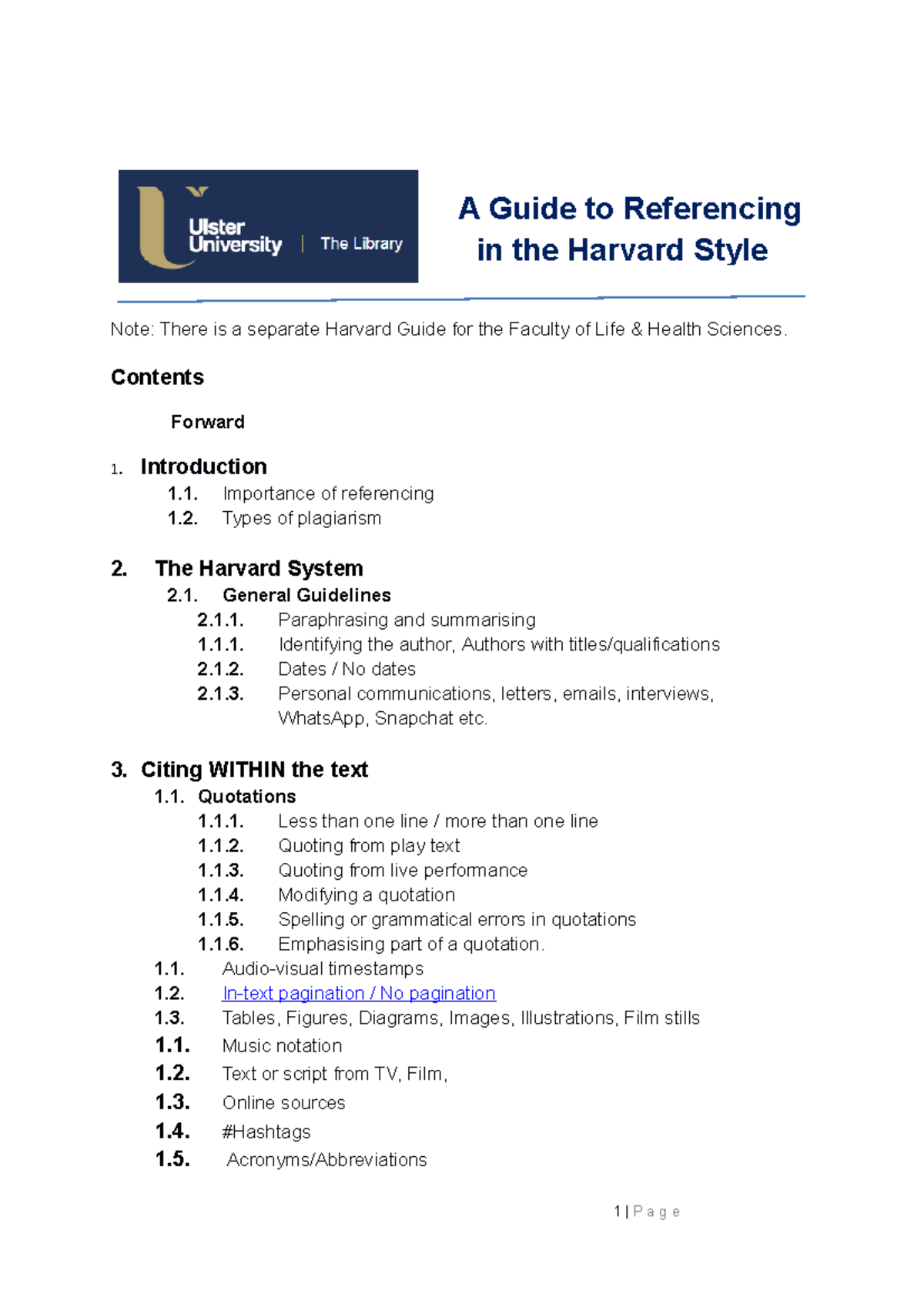 Harvard August 2021 - Reference including - Note: There is a separate ...