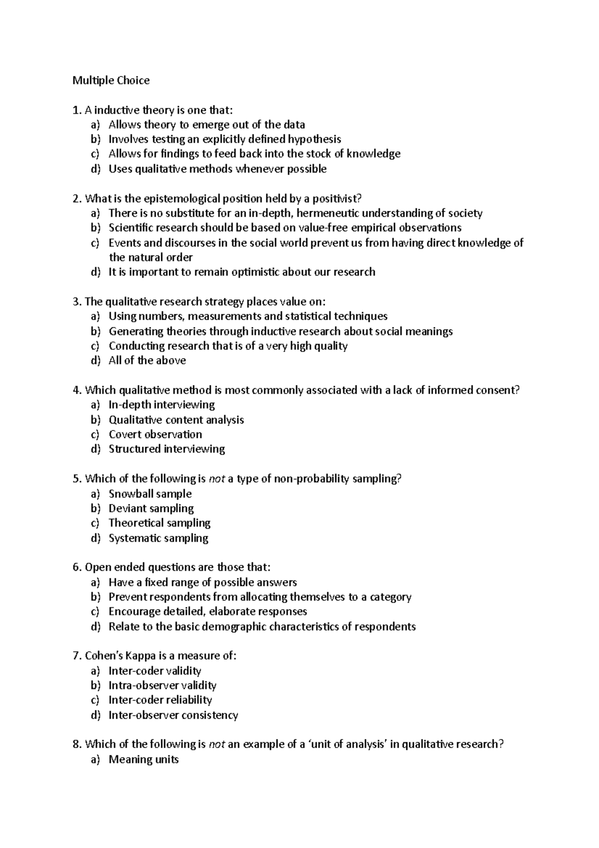 Sample/practice exam 22 June 2019, questions and answers - Multiple ...