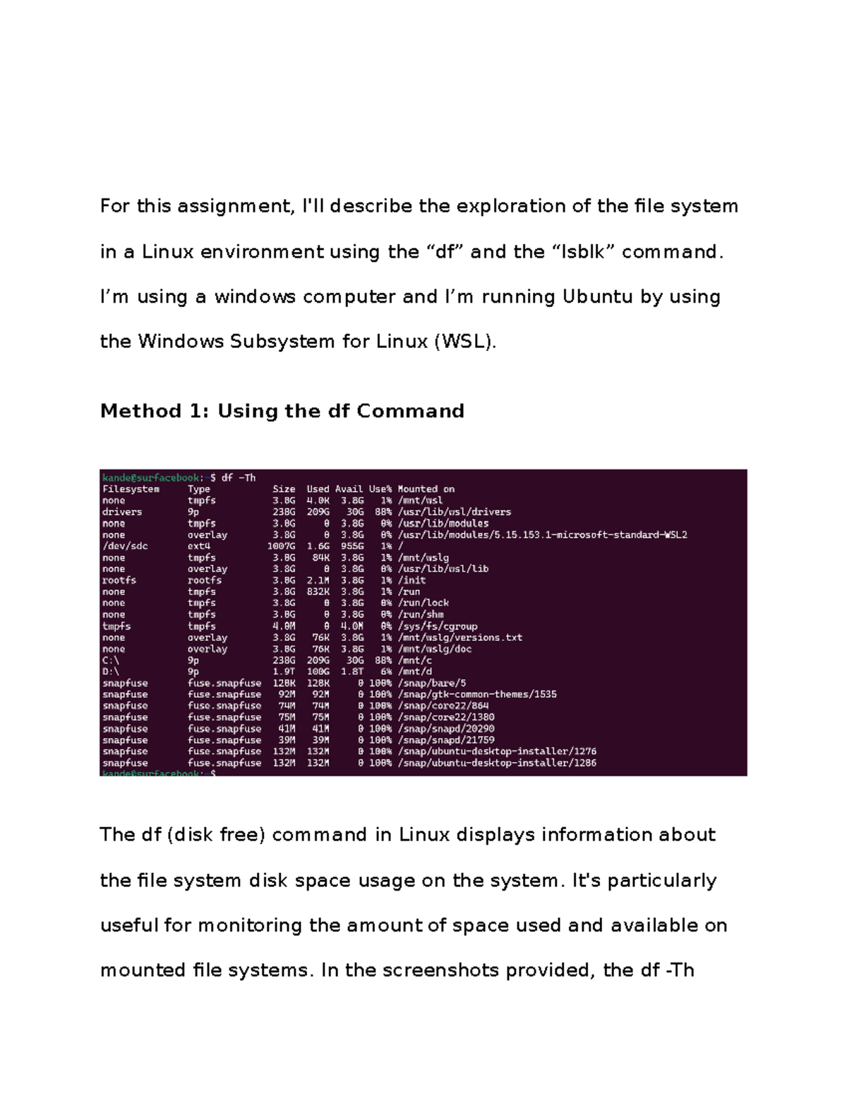 unit 8 programming assignment - For this assignment, I'll describe the exploration of the file ...