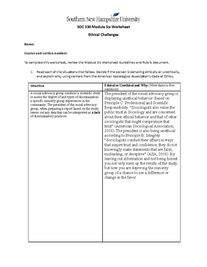 SOC 330 Milestone One Worksheet - SOC 330 Milestone One Worksheet Name ...