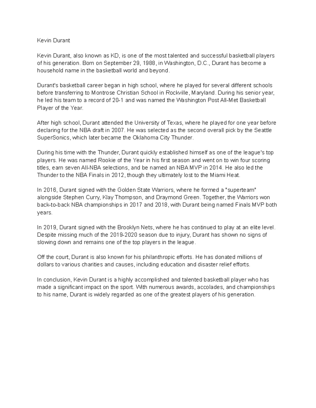 Pat Tillmen (13) - Facts - Kevin Durant Kevin Durant, also known as KD ...