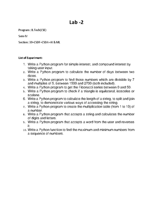 DBMS Lab Assignment-1 - Database Management System (E1UA302B) BCA 2022 ...
