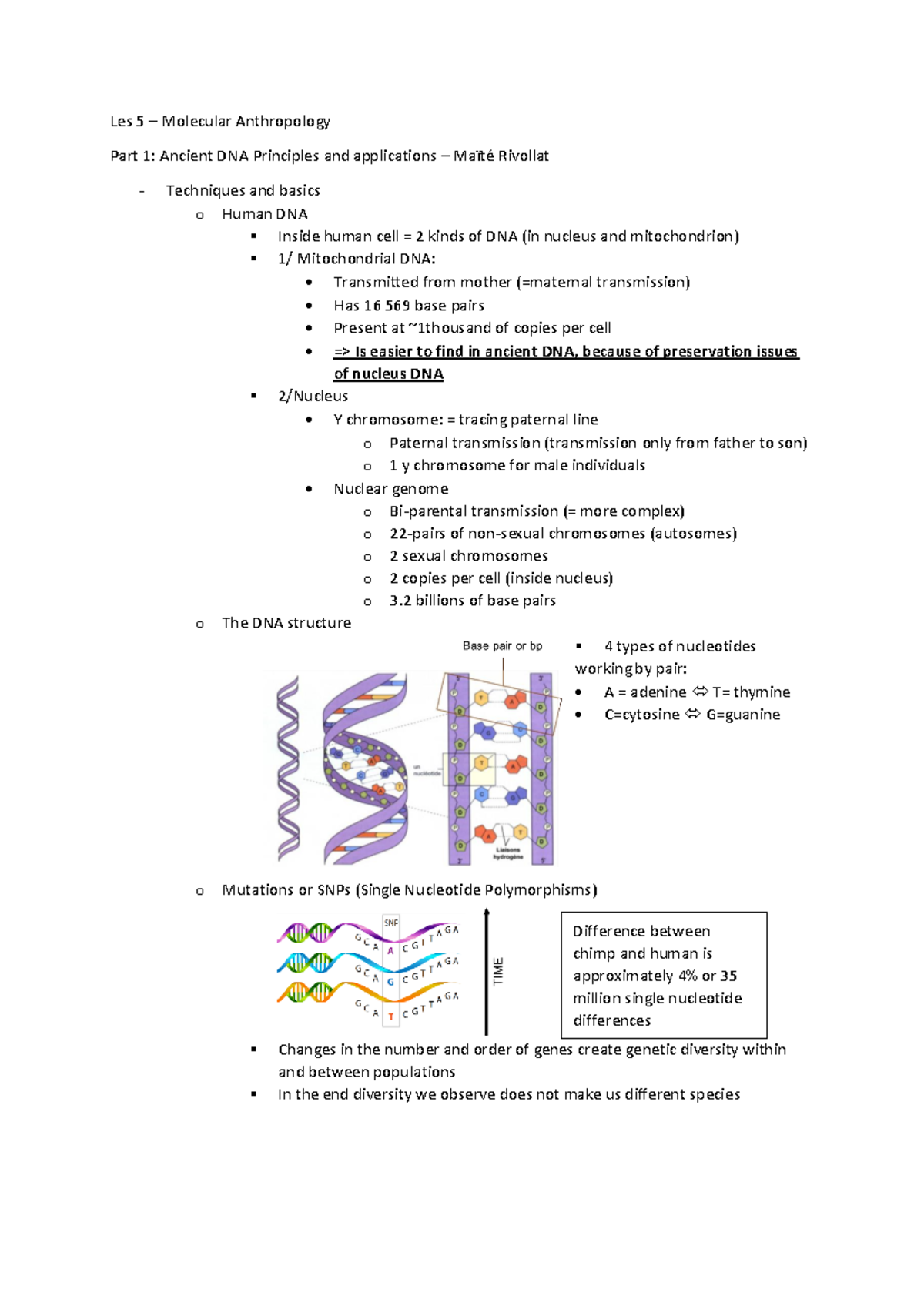 Lecture 5 Physical Anthro: Ancient DNA and isotope analyses - Les 5 ...