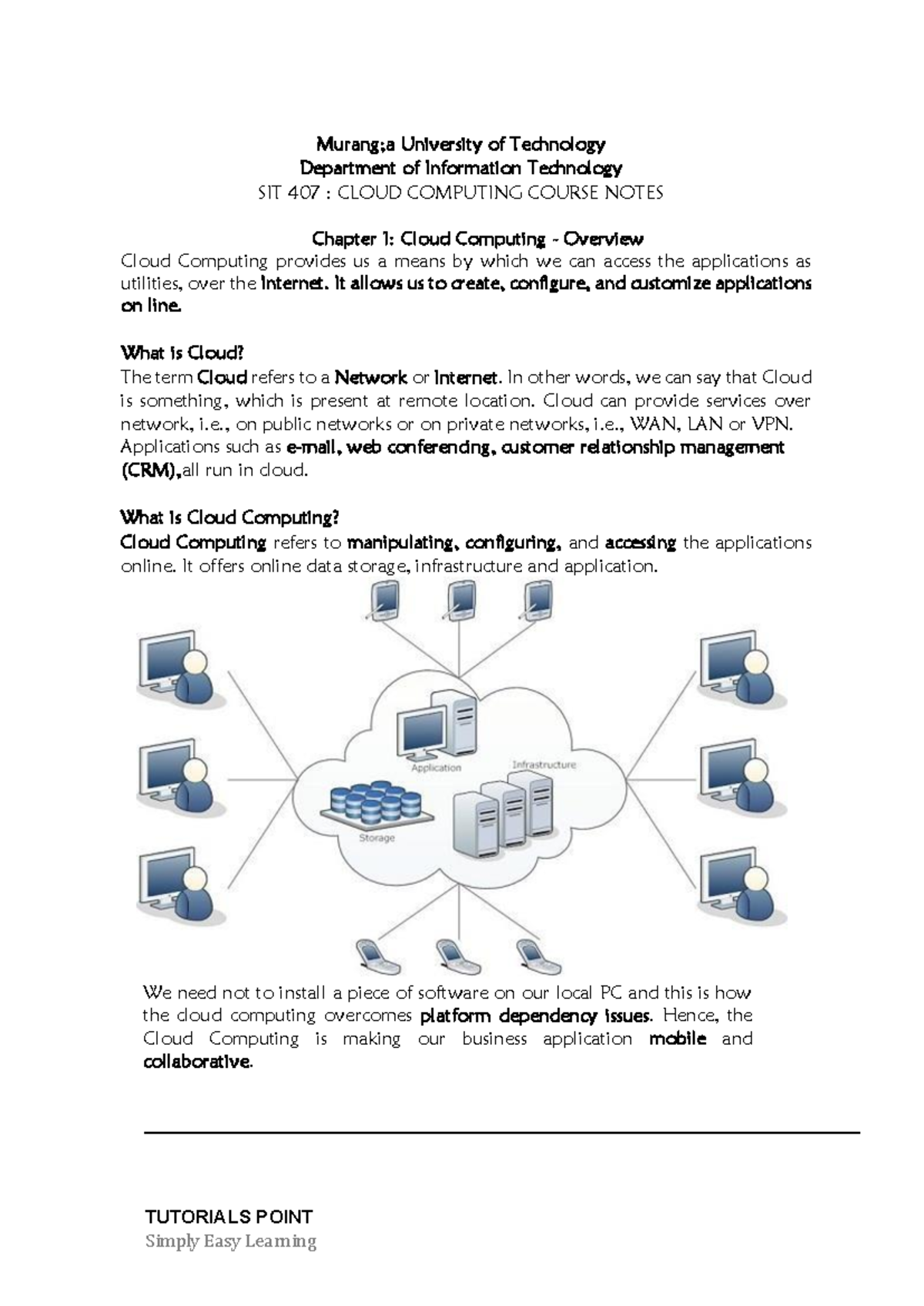 SIT 407 Course Notes - nots - TUTORIALS POINT Simply Easy Learning ...
