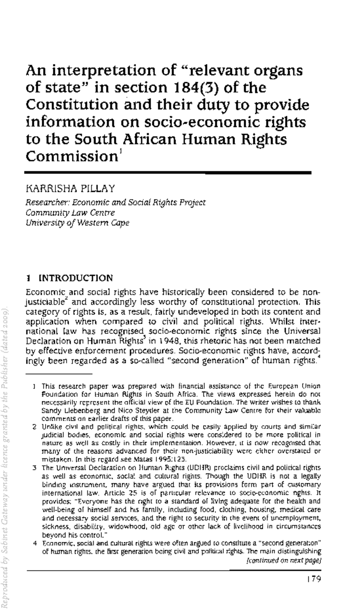Pillay 1998 an interpretation of relevant organs of state in section ...