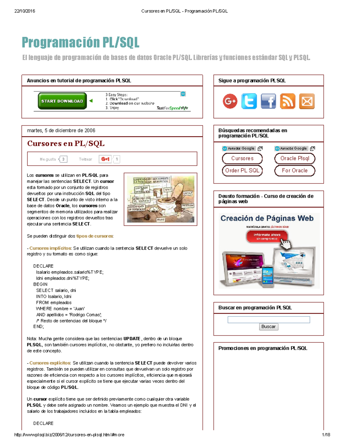 Cursores en PL SQL - Programación PL SQL - El lenguaje de programación ...
