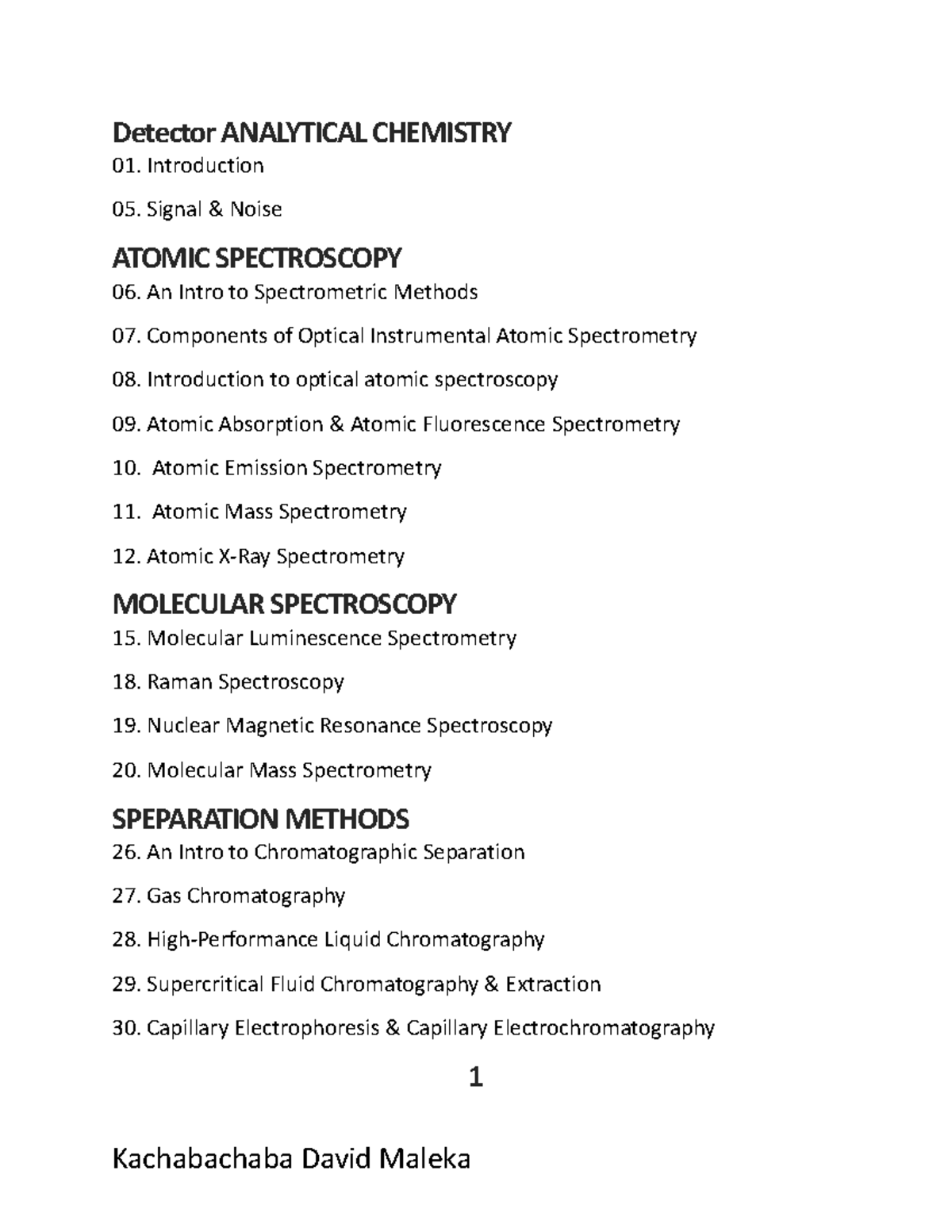 01 Analytical Chemistry 4 - Detector ANALYTICAL CHEMISTRY 01 ...