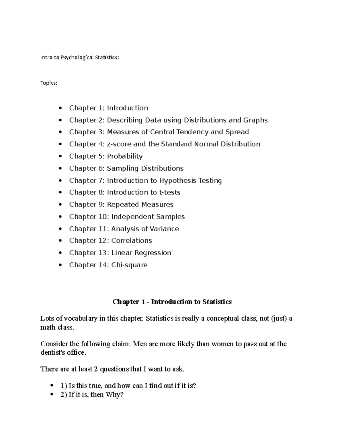 Intro to Psychological Statistics - Intro to Psychological Statistics ...