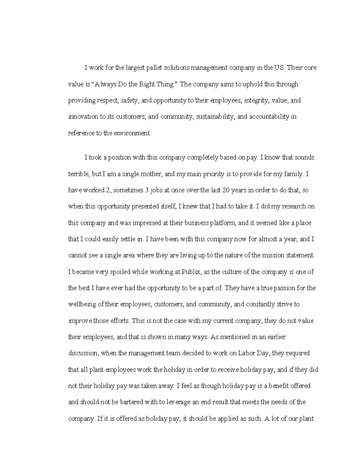 4-3 Journal- Organizational Culture and Leadership - I work for the ...