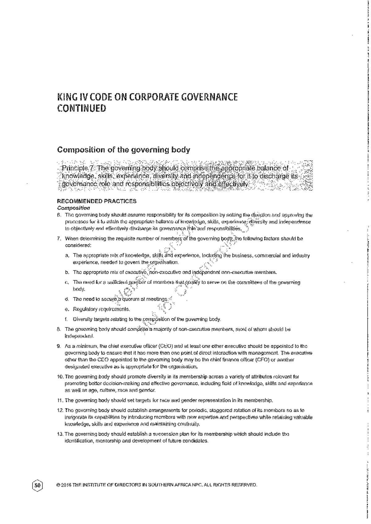 King IV p50-53 principle 7 - IAU 200 - Studocu