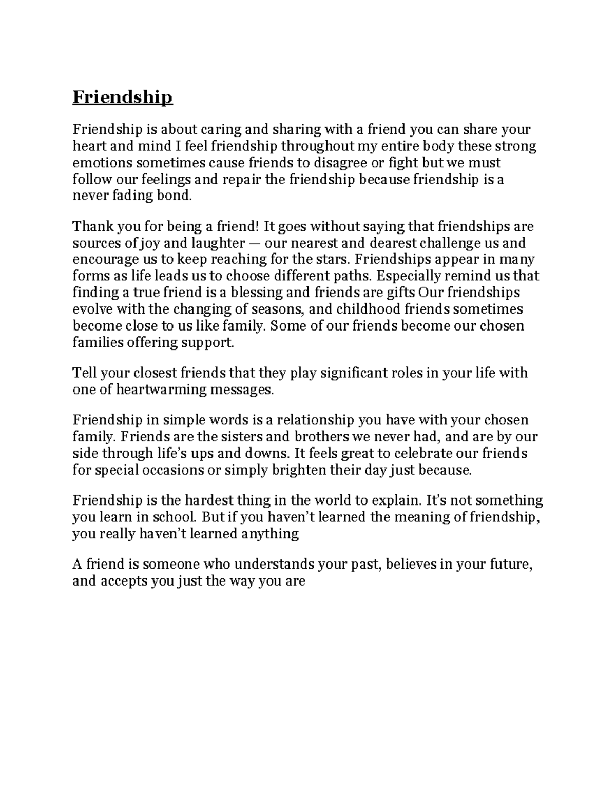 Friendship • Management information systems, produce fixed, regularly ...