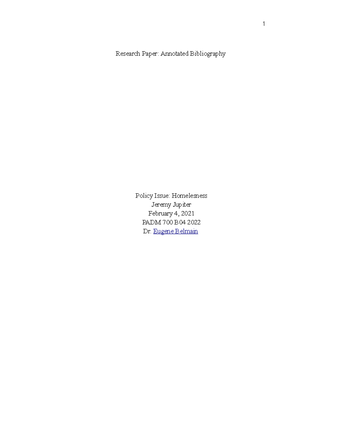 Annotated Bib - Research Paper: Annotated Bibliography Policy Issue ...