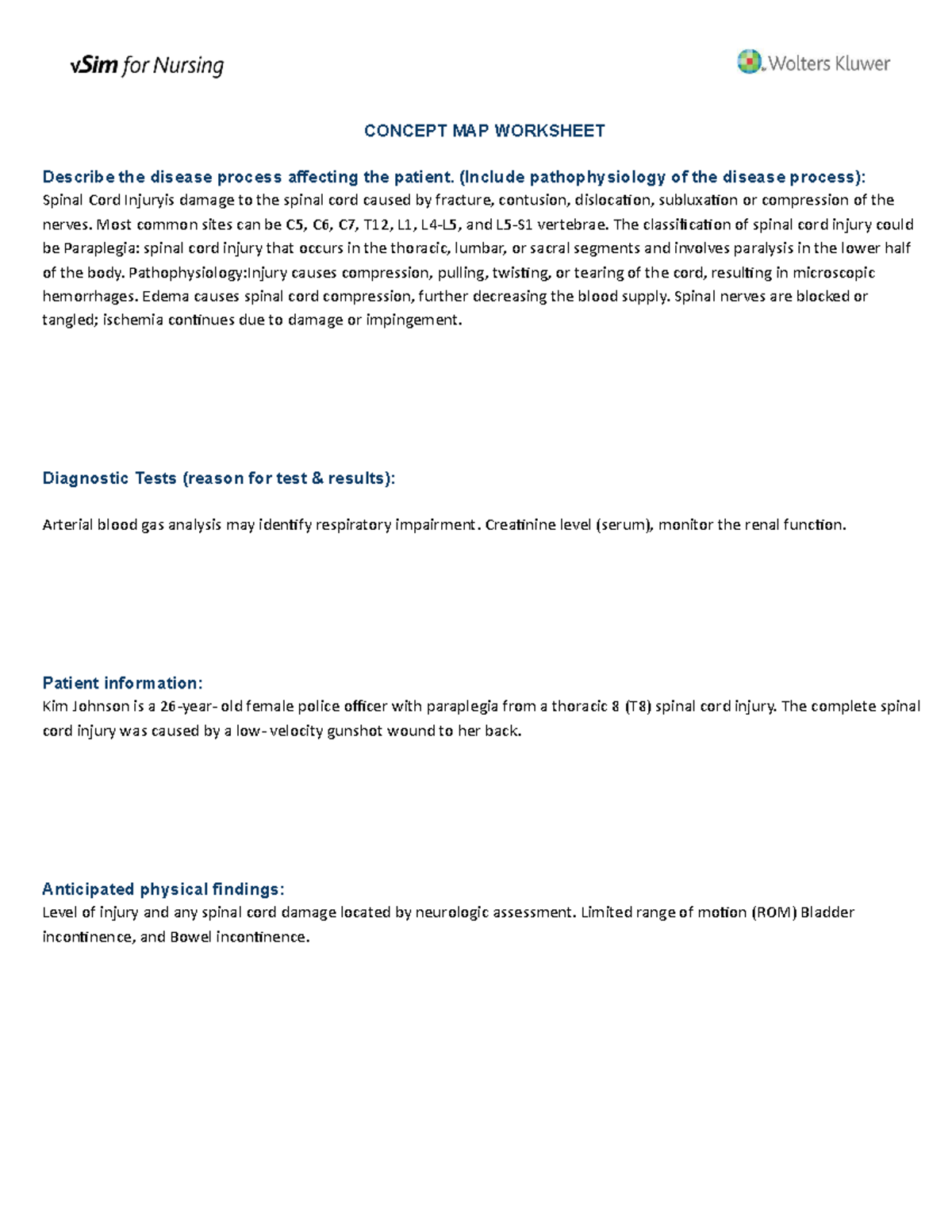 Vsimassignment Worksheets - CONCEPT MAP WORKSHEET Describe the disease ...