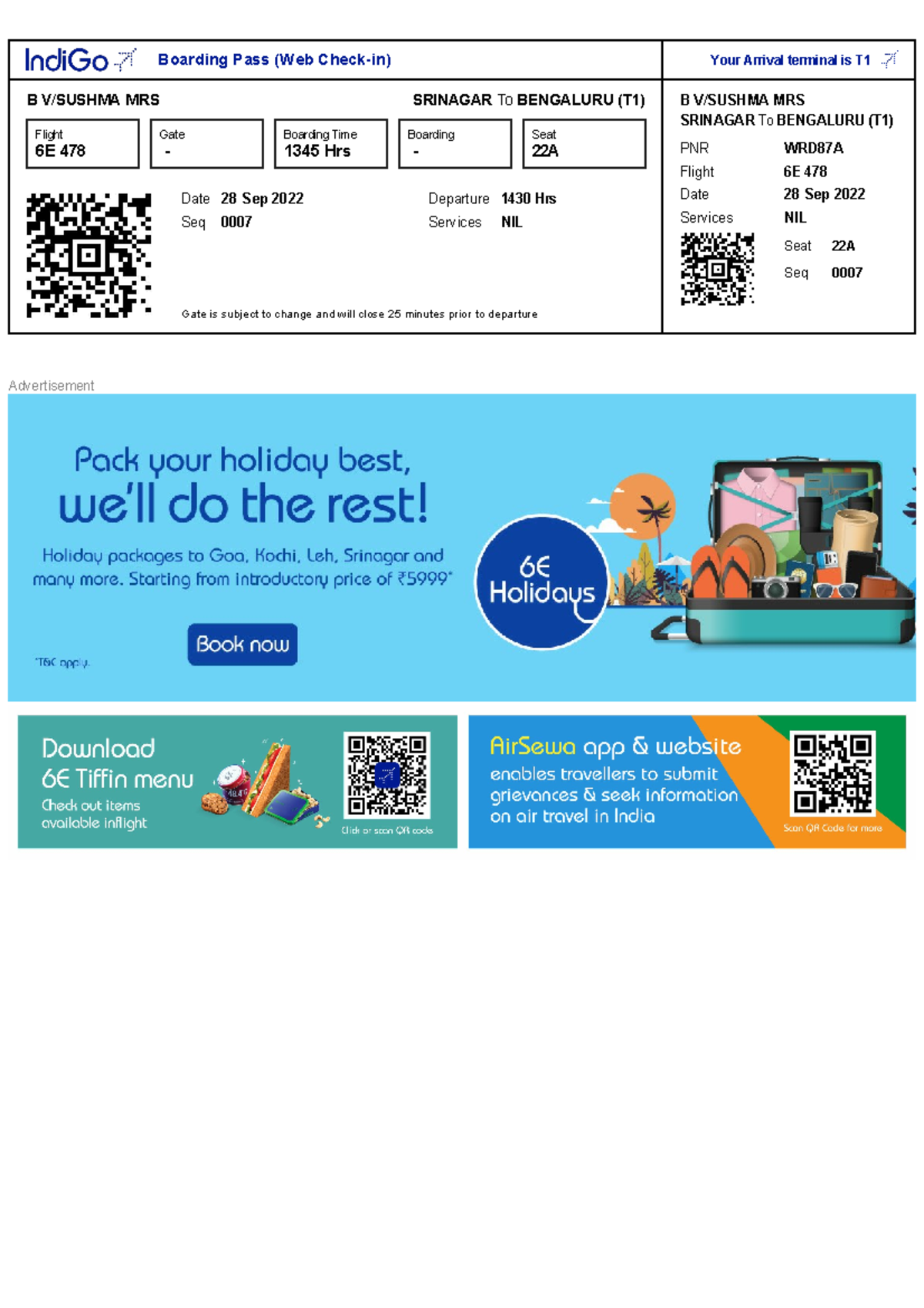 1 524838442 - Boarding Pass (Web Checkin) Your Arrival terminal is T B ...